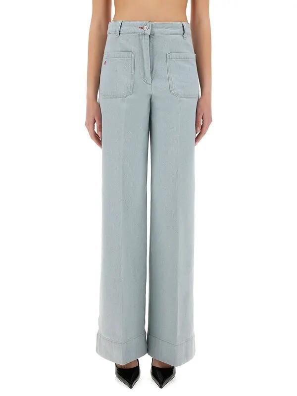 Victoria Beckham Alina Wide Leg Jeans - Baby Blue