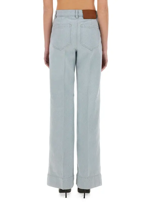 Victoria Beckham Alina Wide Leg Jeans - Baby Blue