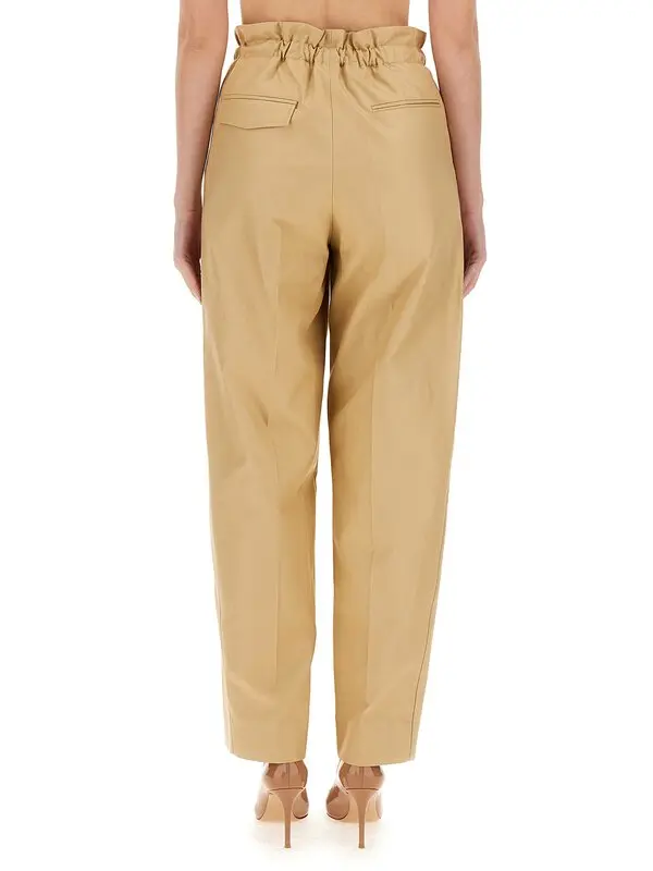Victoria Beckham Pants With Gathered Waist - Beige