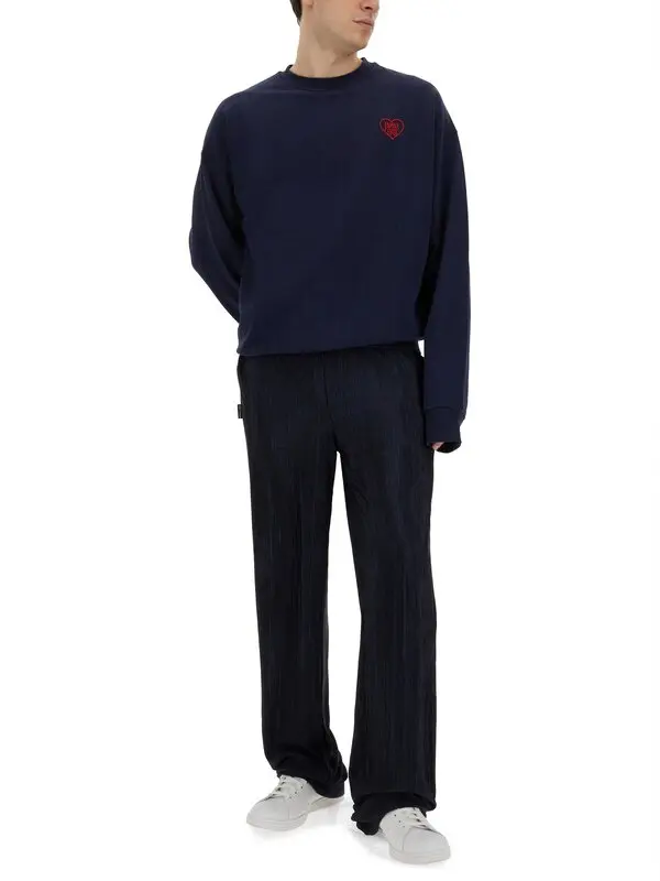 FAMILY FIRST Pleated Relaxed Fit Trousers - Blue