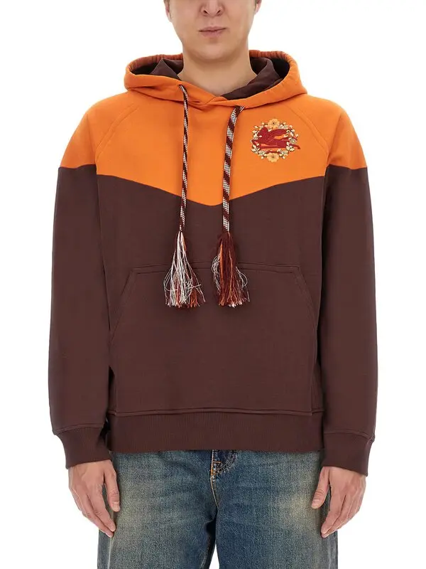Etro Hooded Sweatshirt With Logo - Orange
