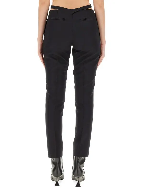 Attico Cut-out Virgin Wool Pants - Black