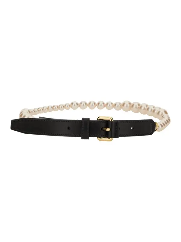 Moschino Belt With Pearls - Black