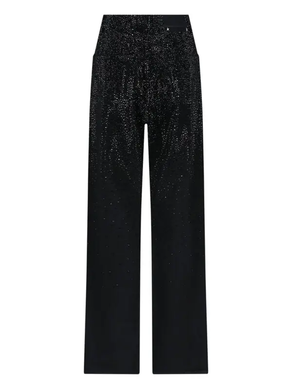 GOLDEN GOOSE Straight Leg Rhinestone Jeans - Black