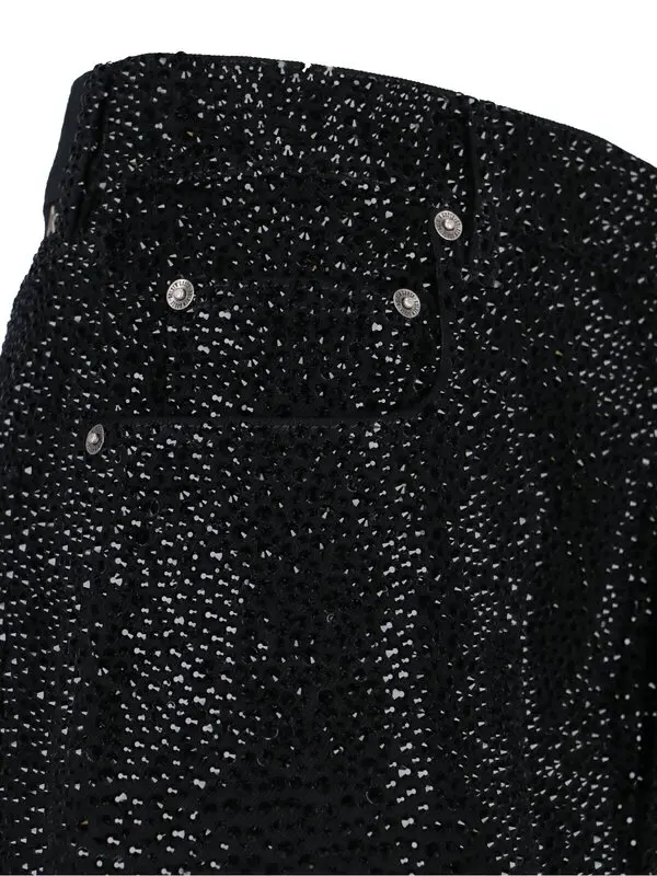 GOLDEN GOOSE Straight Leg Rhinestone Jeans - Black