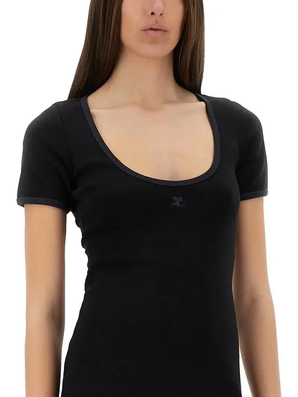 COURREGES Holistic Contrast Mini Dress - Black