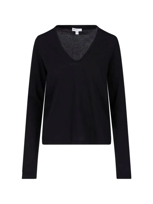 JAMES PERSE V-neck T-shirt - Black