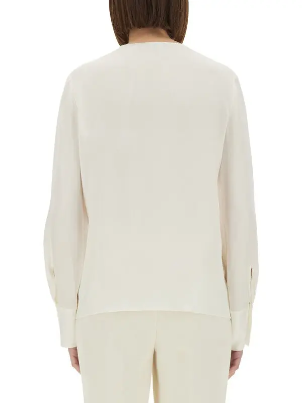 Theory Silk Georgette Blouse - Ivory
