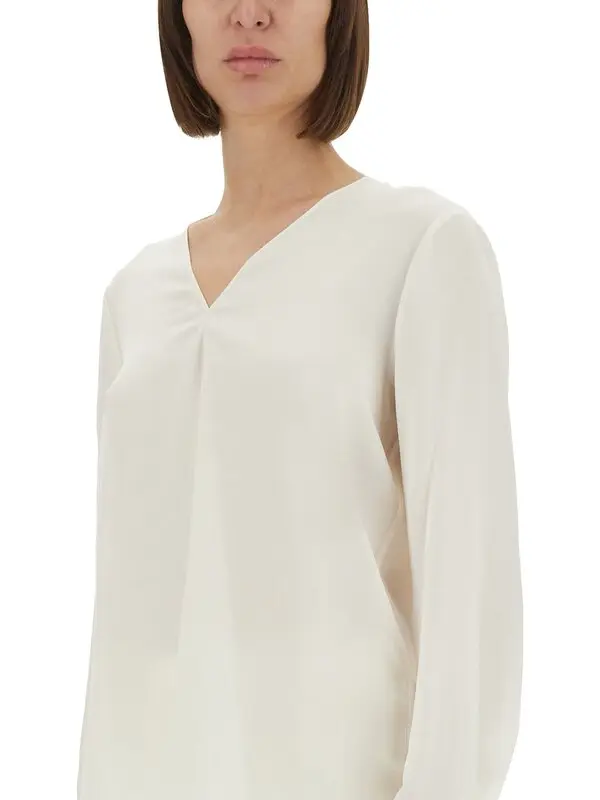 Theory Silk Georgette Blouse - Ivory