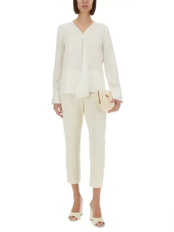 Theory Silk Georgette Blouse - Ivory