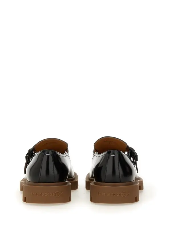 MAISON MARGIELA Leather Monk Strap Shoes - Black