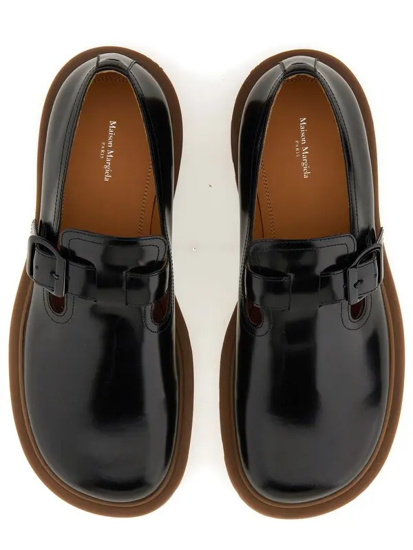 MAISON MARGIELA Leather Monk Strap Shoes - Black