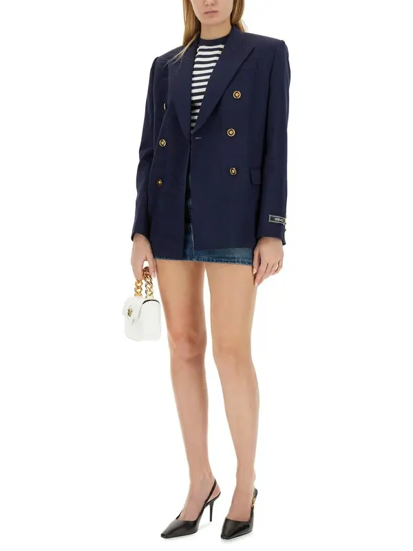 Versace Double-breasted Blazer - Blue