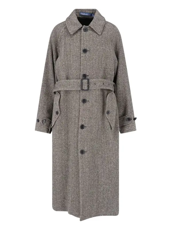 DURAN LANTINK Wool-blend Belted Coat - Black