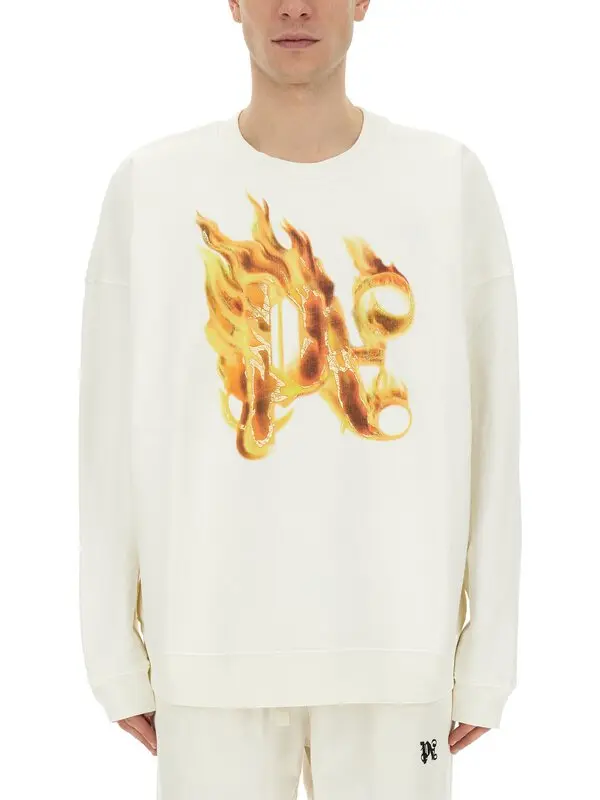 Palm Angels Burning Monogram Sweatshirt