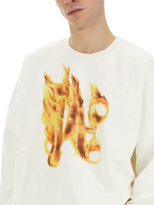Palm Angels Burning Monogram Sweatshirt