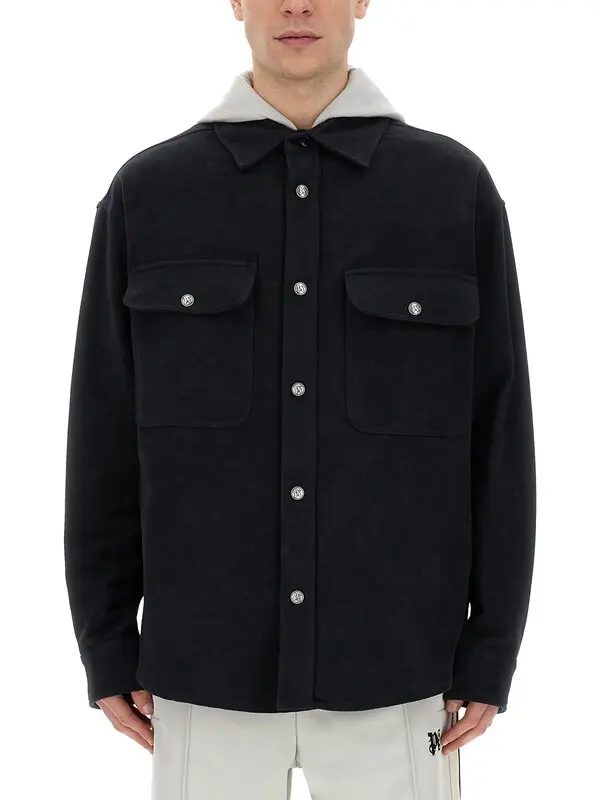 Palm Angels Monogram Shirt Jacket - Black