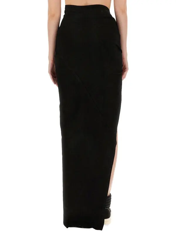 Rick Owens Long Slim Fit Skirt