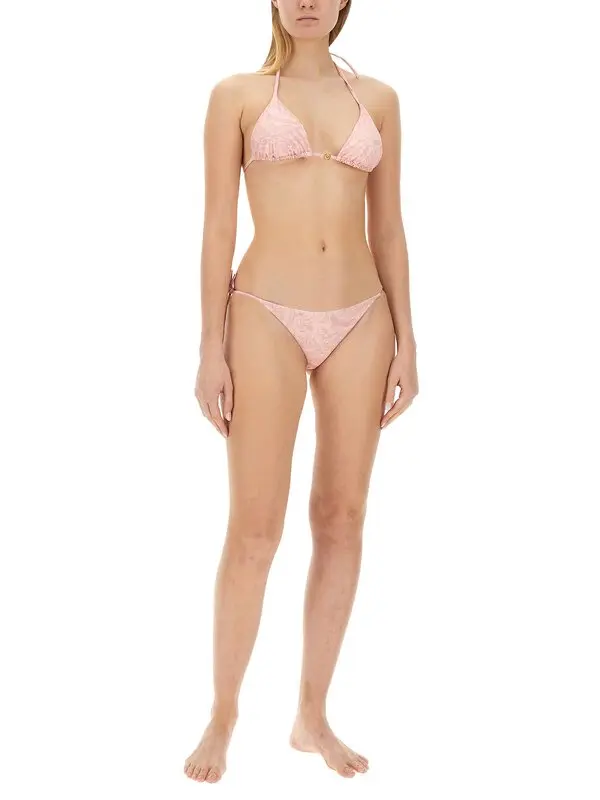 Versace Baroque Print Bikini Bottom - Pink