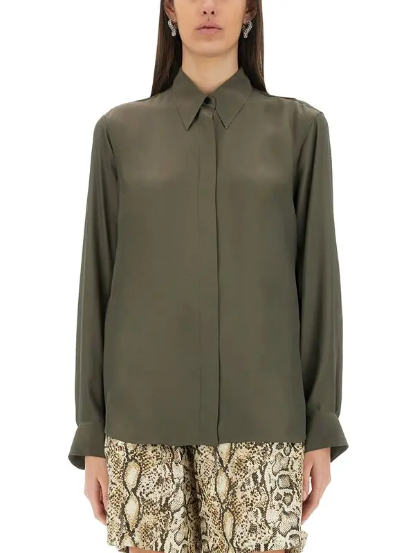 Dries Van Noten Silk Blend Satin Shirt