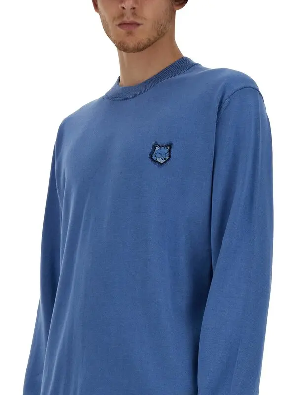 Maison Kitsuné Fox Head" Jersey - Azure