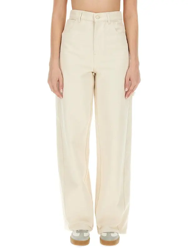 Max Mara Wide Leg Cotton Pants - White