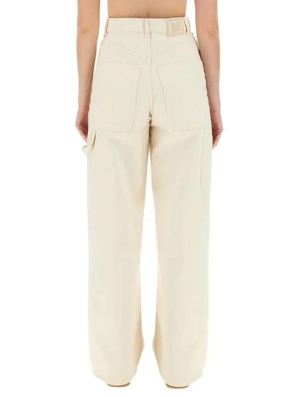 Max Mara Wide Leg Cotton Pants - White