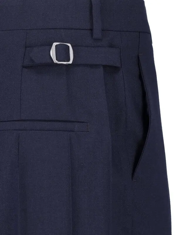 Burberry Tailored Virgin Wool Trousers - Blue