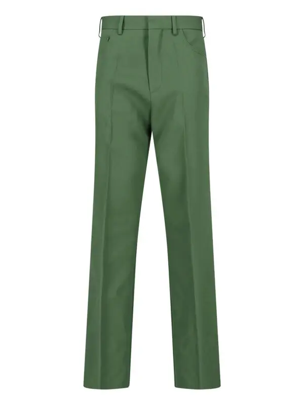GOLDEN GOOSE Tailored Virgin Wool Trousers - Green