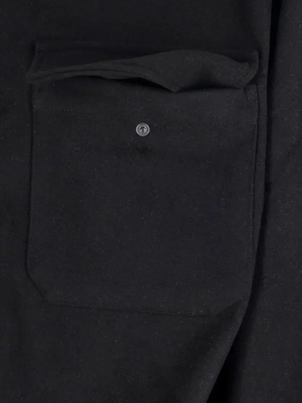 WHITE SAND Wool Blend Shirt - Black