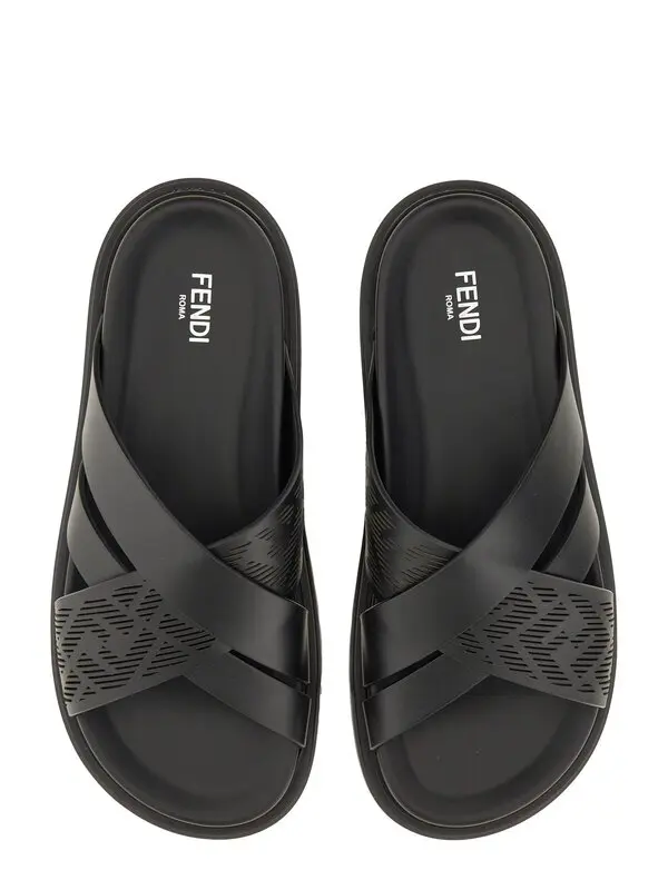 Fendi Criss-cross Slide Sandal