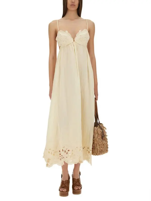 Zimmermann Embroidered Dress - Ivory