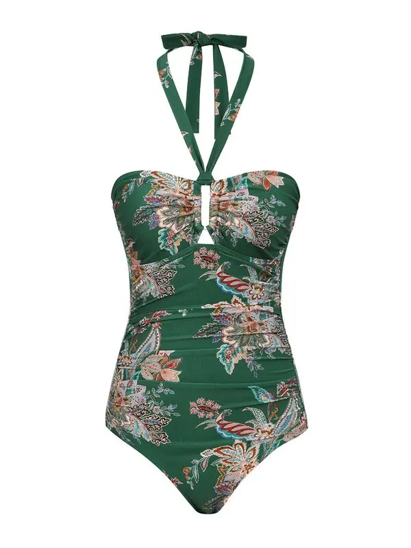 Zimmermann Rhiannon Wide Link One-piece Swimsuit - Green