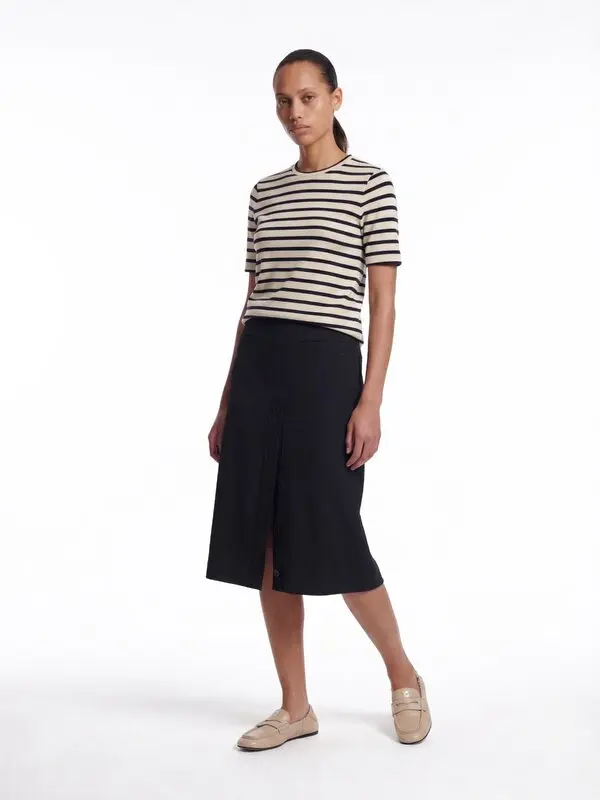 JIL SANDER Striped Cotton Crewneck T-shirt
