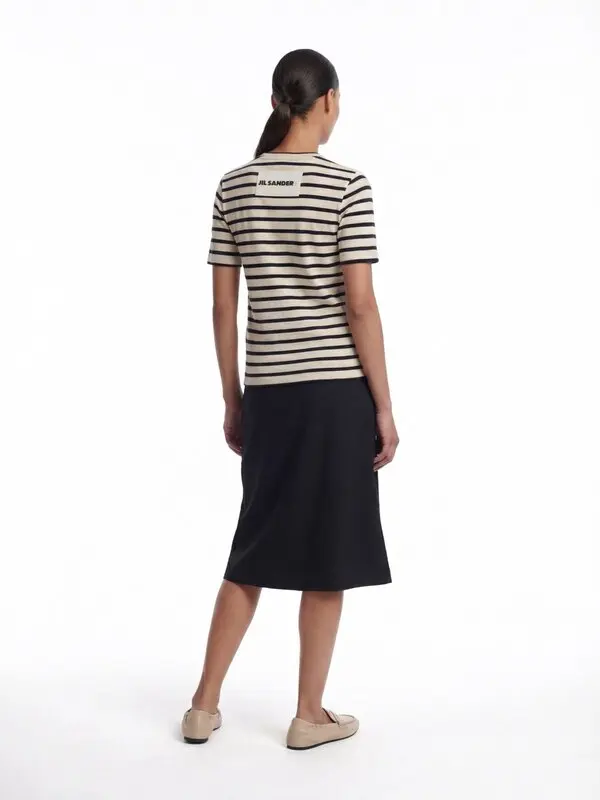 JIL SANDER Striped Cotton Crewneck T-shirt