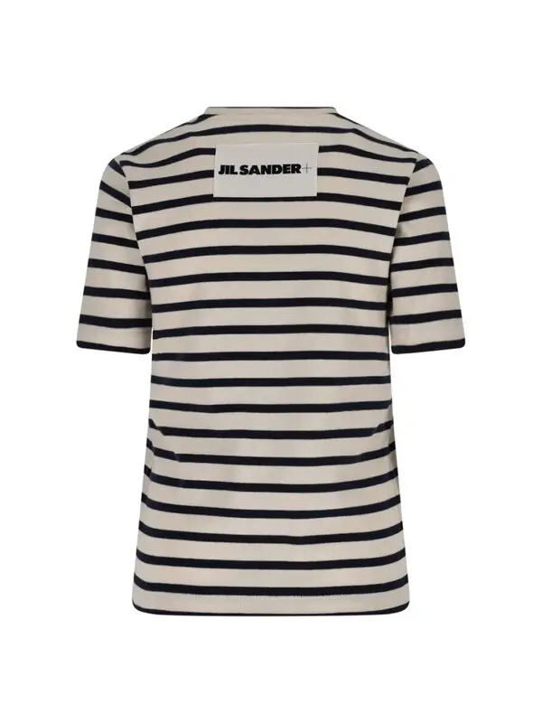 JIL SANDER Striped Cotton Crewneck T-shirt