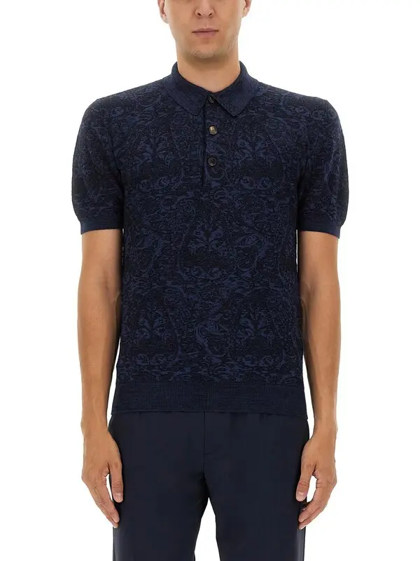 Etro Polo Shirt With Pegasus Embroidery - Blue