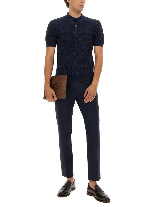 Etro Polo Shirt With Pegasus Embroidery - Blue