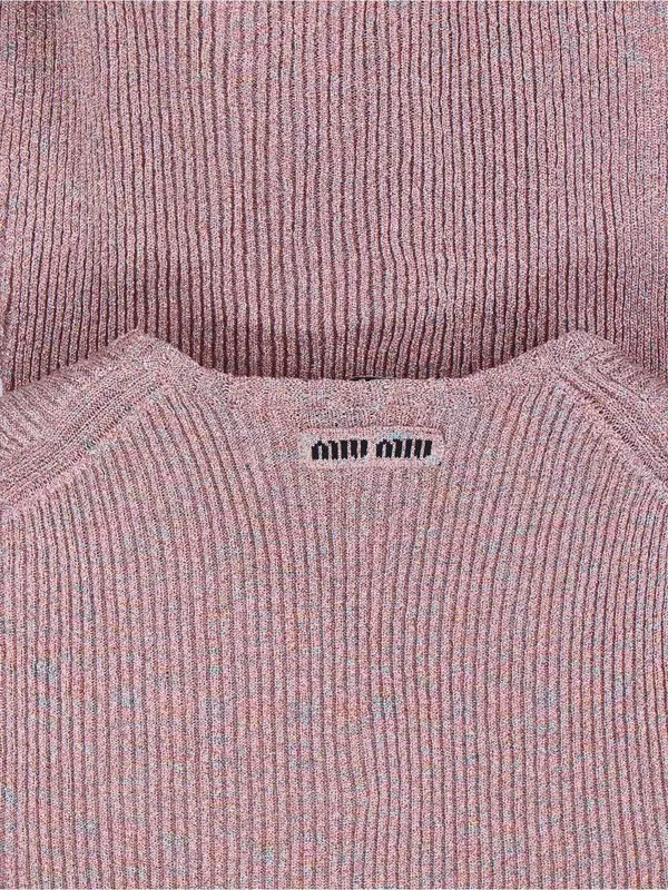 Rick Owens Ribbed Long Sleeve Sweater - Pink