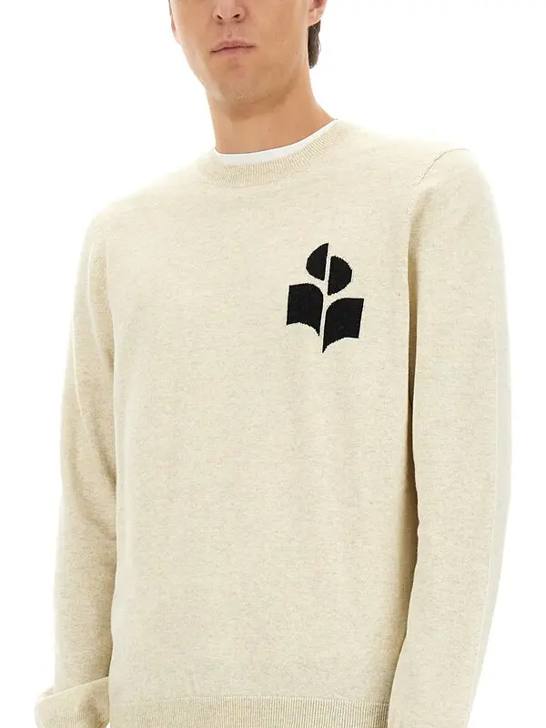 MARANT Jersey With Logo - Ivory