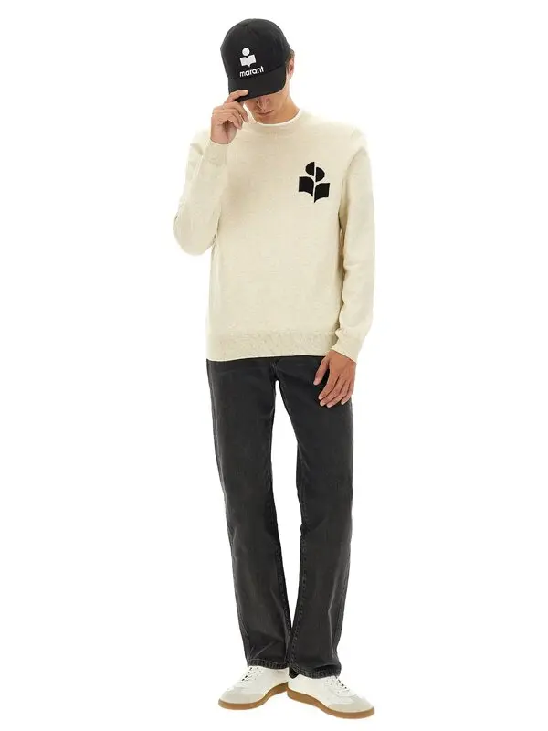 MARANT Jersey With Logo - Ivory