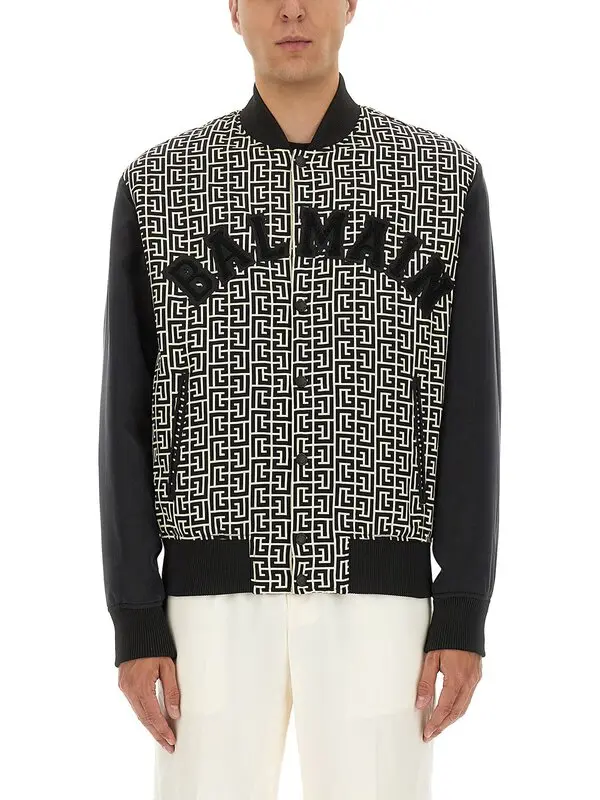Balmain Monogrammed Varsity Jacket - Multicolour