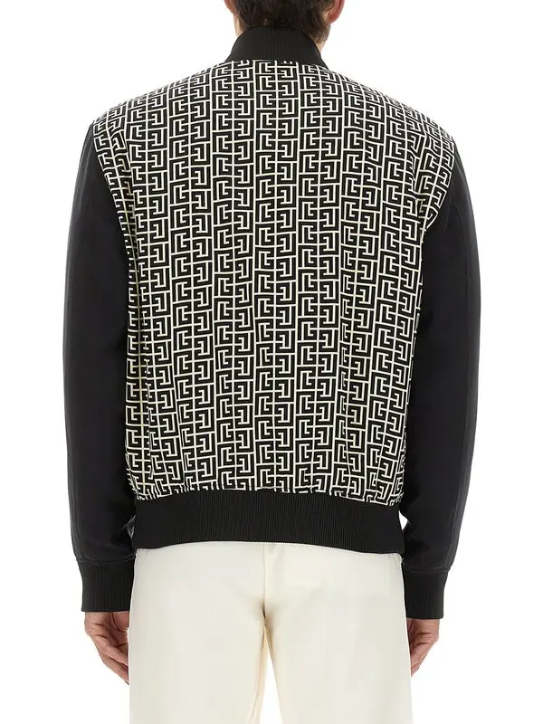 Balmain Monogrammed Varsity Jacket - Multicolour