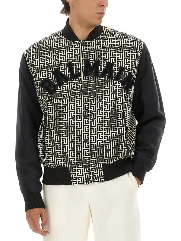 Balmain Monogrammed Varsity Jacket - Multicolour