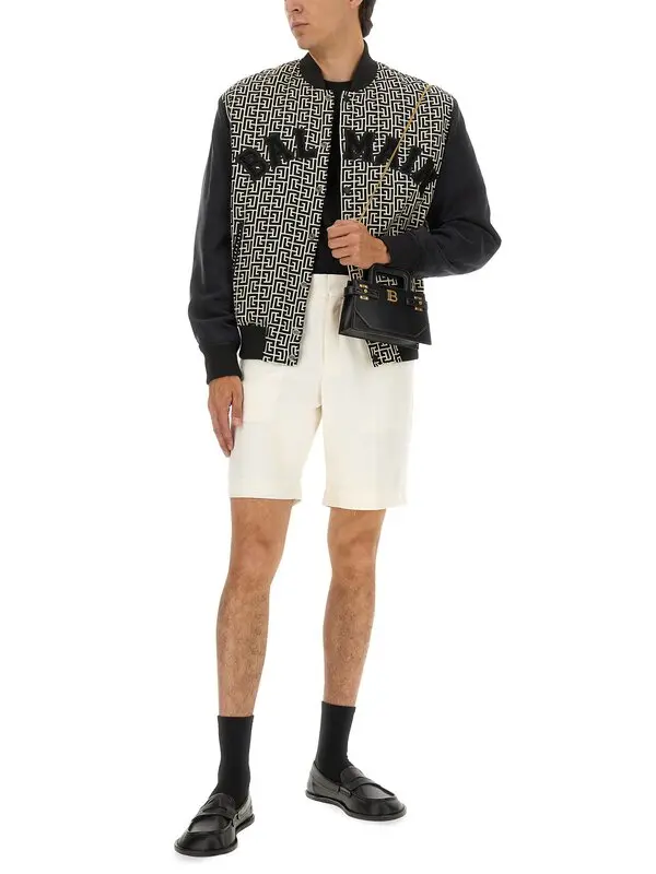 Balmain Monogrammed Varsity Jacket - Multicolour