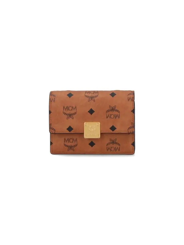 Mcm Aren' Chain Wallet - Brown