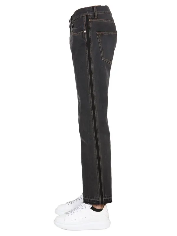 Alexander McQueen Raw Cut Straight Leg Jeans - Black
