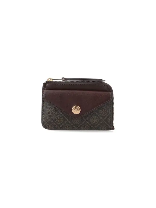 Tory Burch T Monogram" Card Holder - Brown