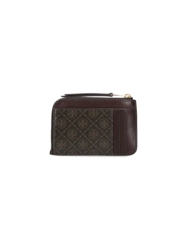 Tory Burch T Monogram" Card Holder - Brown
