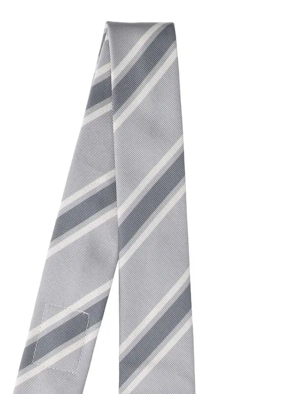 FINAMORE 1925 Striped Necktie - Gray